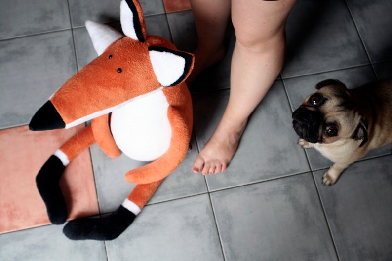 Big Soft Plush Fox Nursery Decor, Rusty Reddish Stuffed Foxy Toy, Giant ...