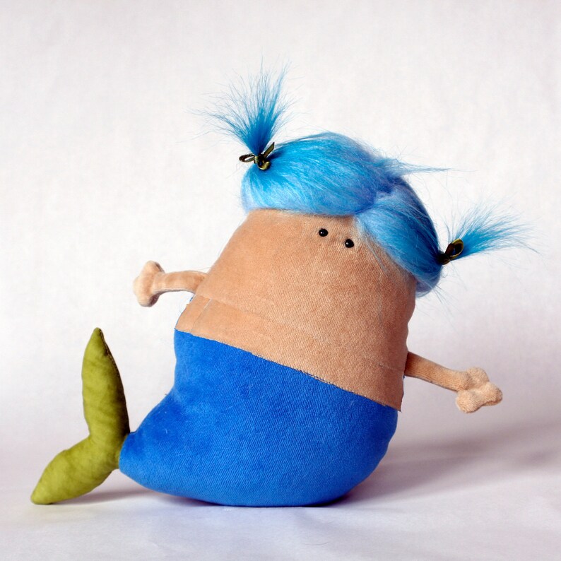 Mermaid Doll Plush Cute Chubby Mermaid Soft Toy Little Blue - Etsy