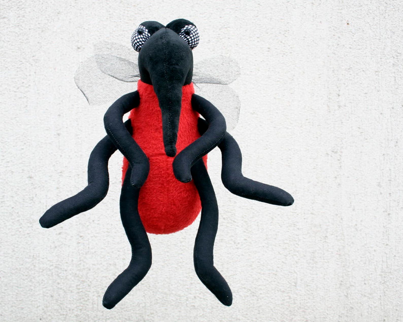 Evil Mosquito Red Bloodsucker Insect plushie Insect stuffed | Etsy