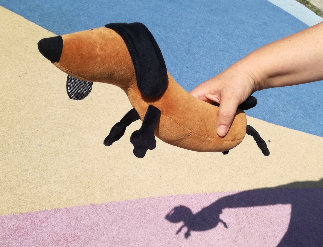 Handmade Little Sausage Dog Plushie, Cute Dachshund Stuffie, Brown ...