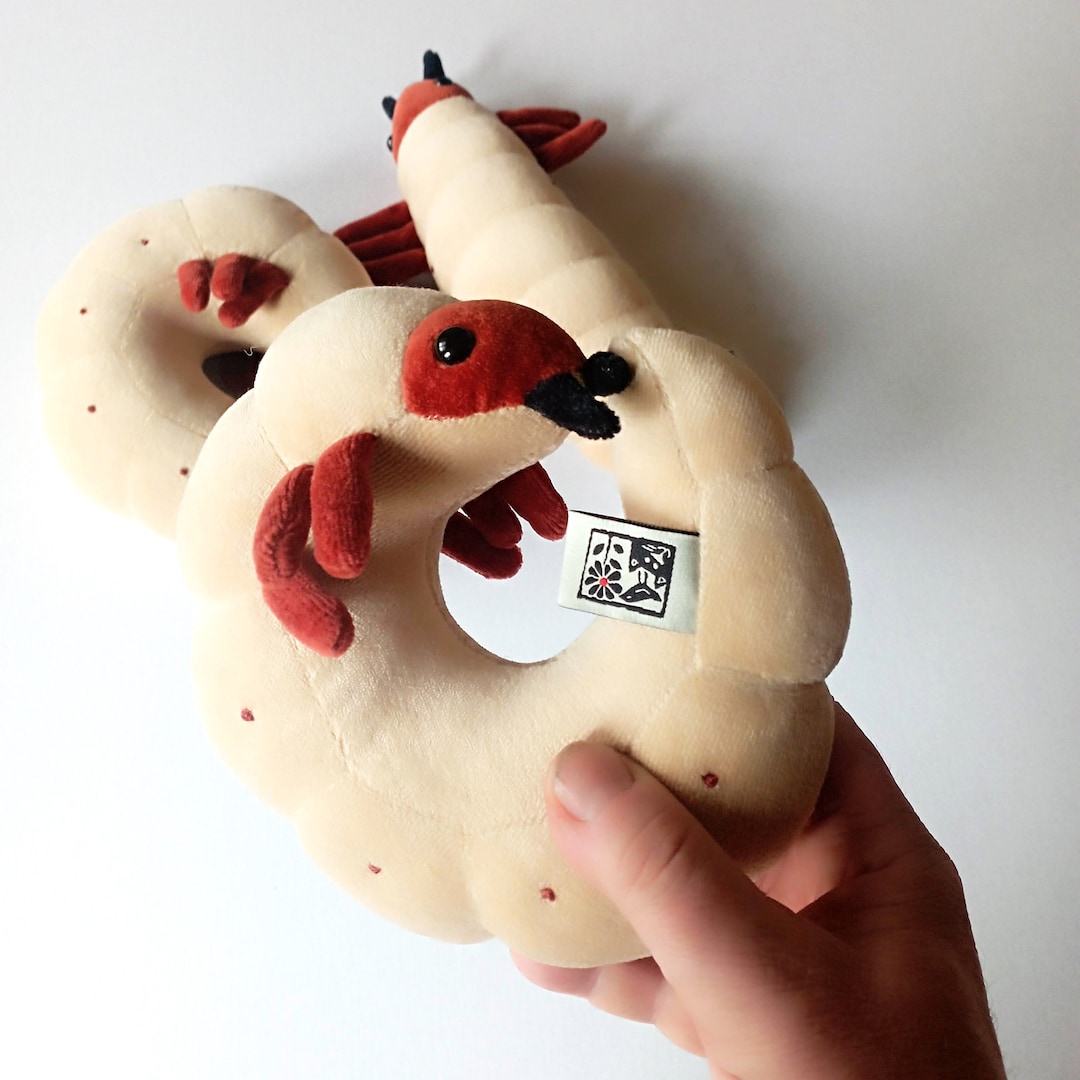 Plush Grub, Stuffed Larva Toy, Little Soft Caterpillar Stuffie, Funny ...