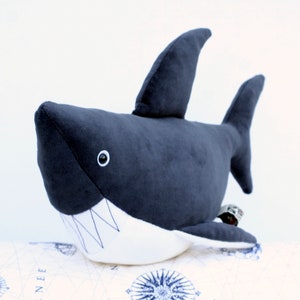 Blue Shark Plush Toy, Ocean Nursery Decor, Baby Sharkey for Children ...