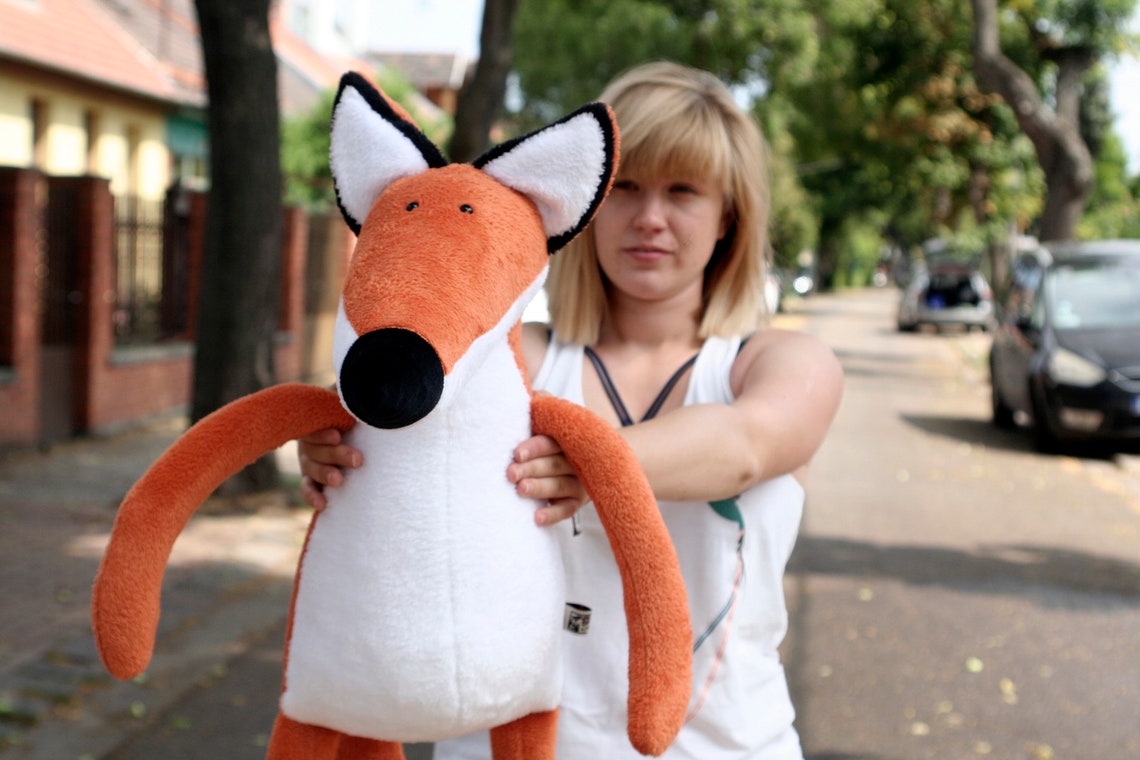 Big Soft Plush Fox Nursery Decor, Rusty Reddish Stuffed Foxy Toy, Giant ...