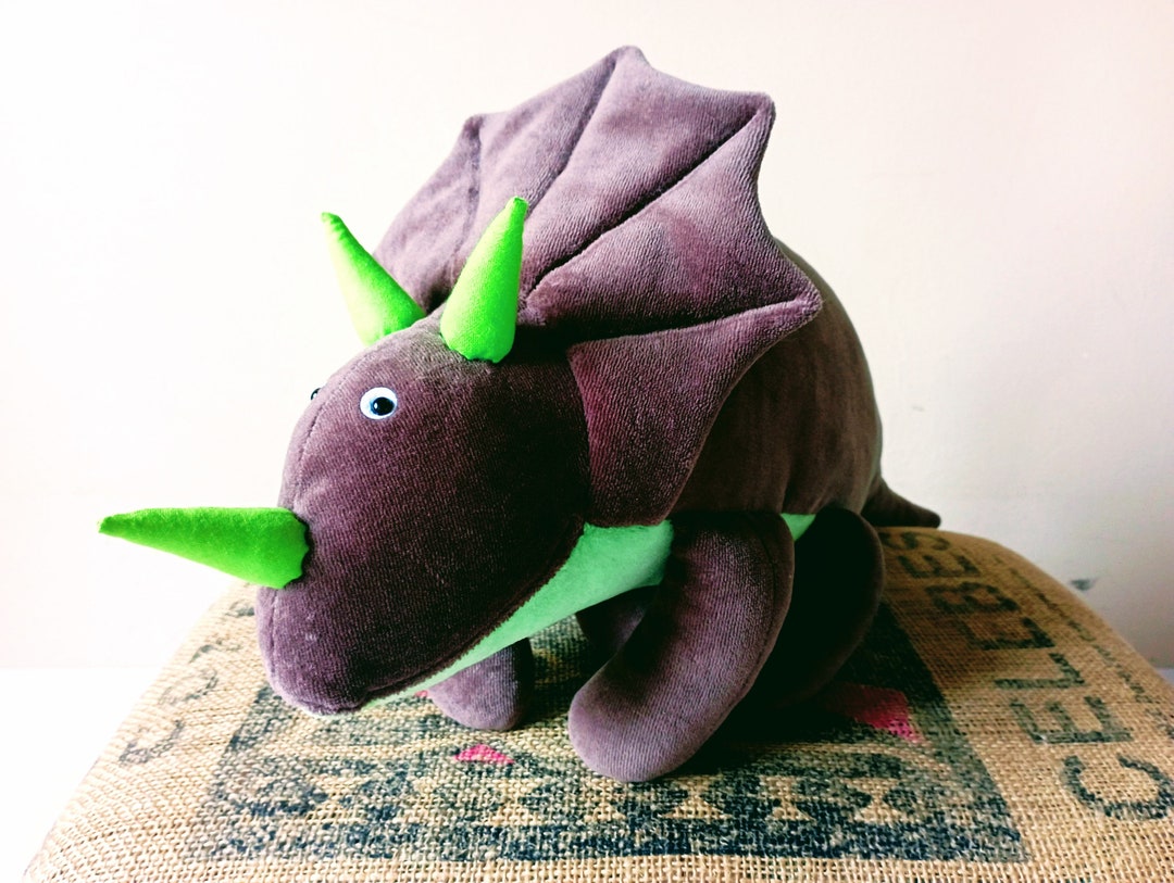 Triceratops, Soft Handmade Plush Dinosaur, Funny Jurassic Dino Nursery ...