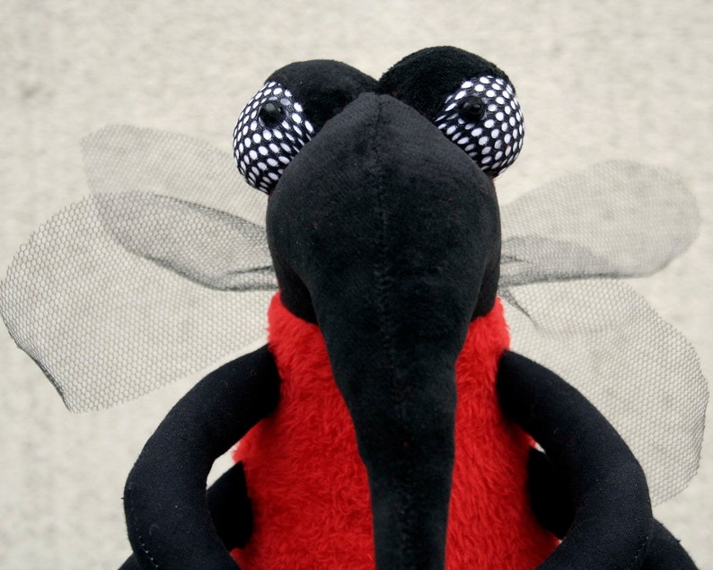 Evil Mosquito Red Bloodsucker Insect plushie Insect stuffed | Etsy