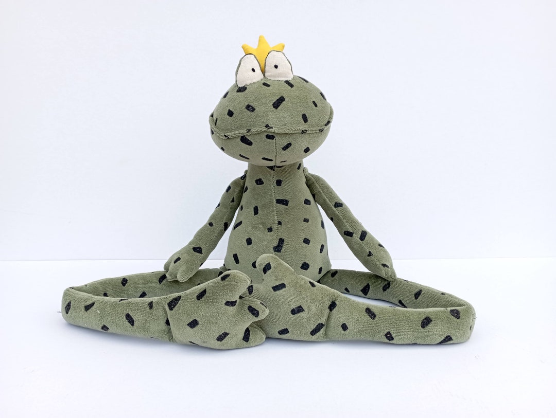Green Frog black Spots Prince Stuffed Plush Toy Frog - Etsy