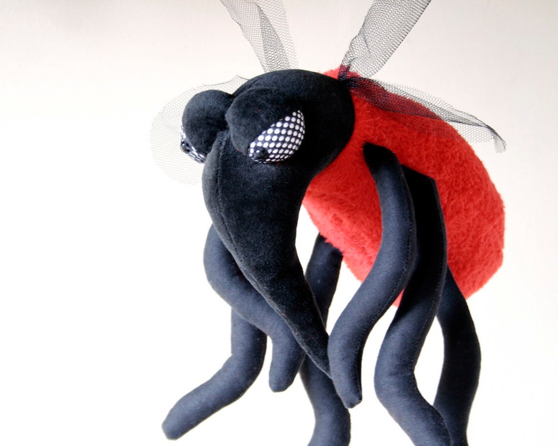 Evil Mosquito Red Bloodsucker Insect plushie Insect stuffed | Etsy