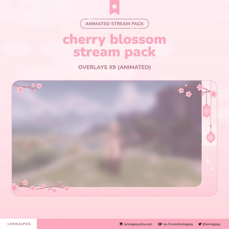 Paquete de superposiciones de Twitch con Sakura y Cherry Blossom Pink ...