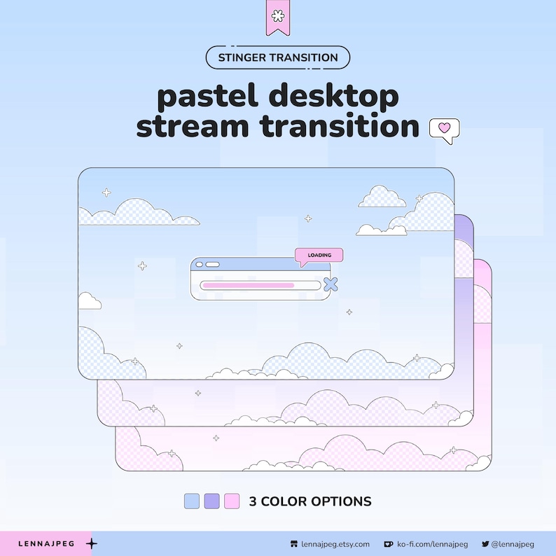 Stream Stinger Transition | Animated Transition OBS Pastel | Twitch ...