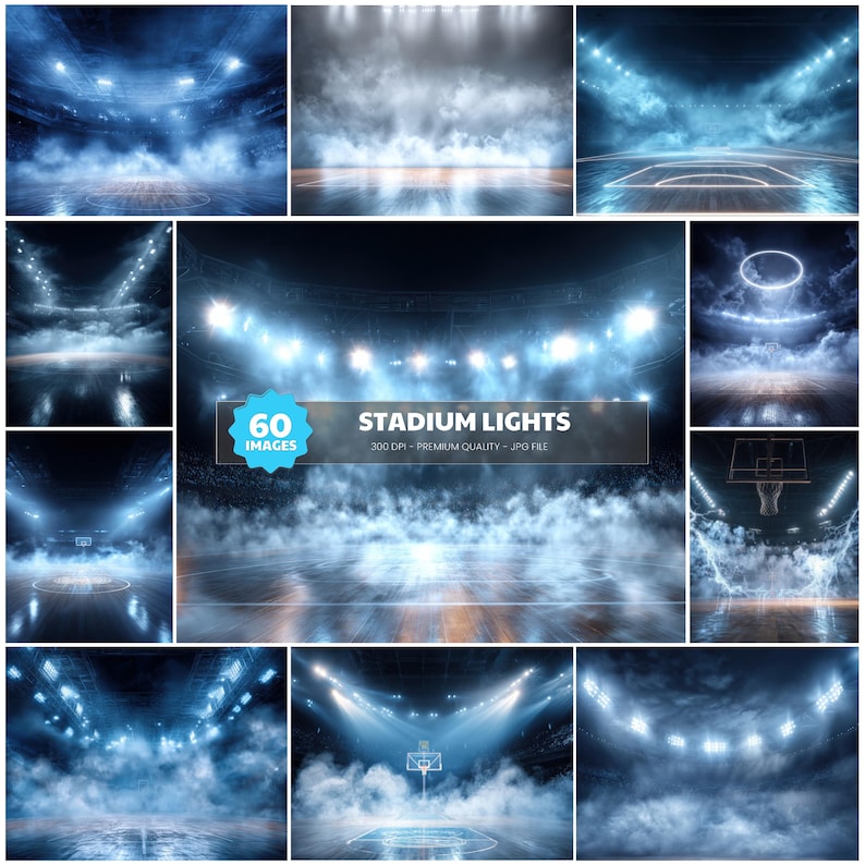 Stadium Lights Basketball Backdrop, Arena Floodlight Background, Pro ...