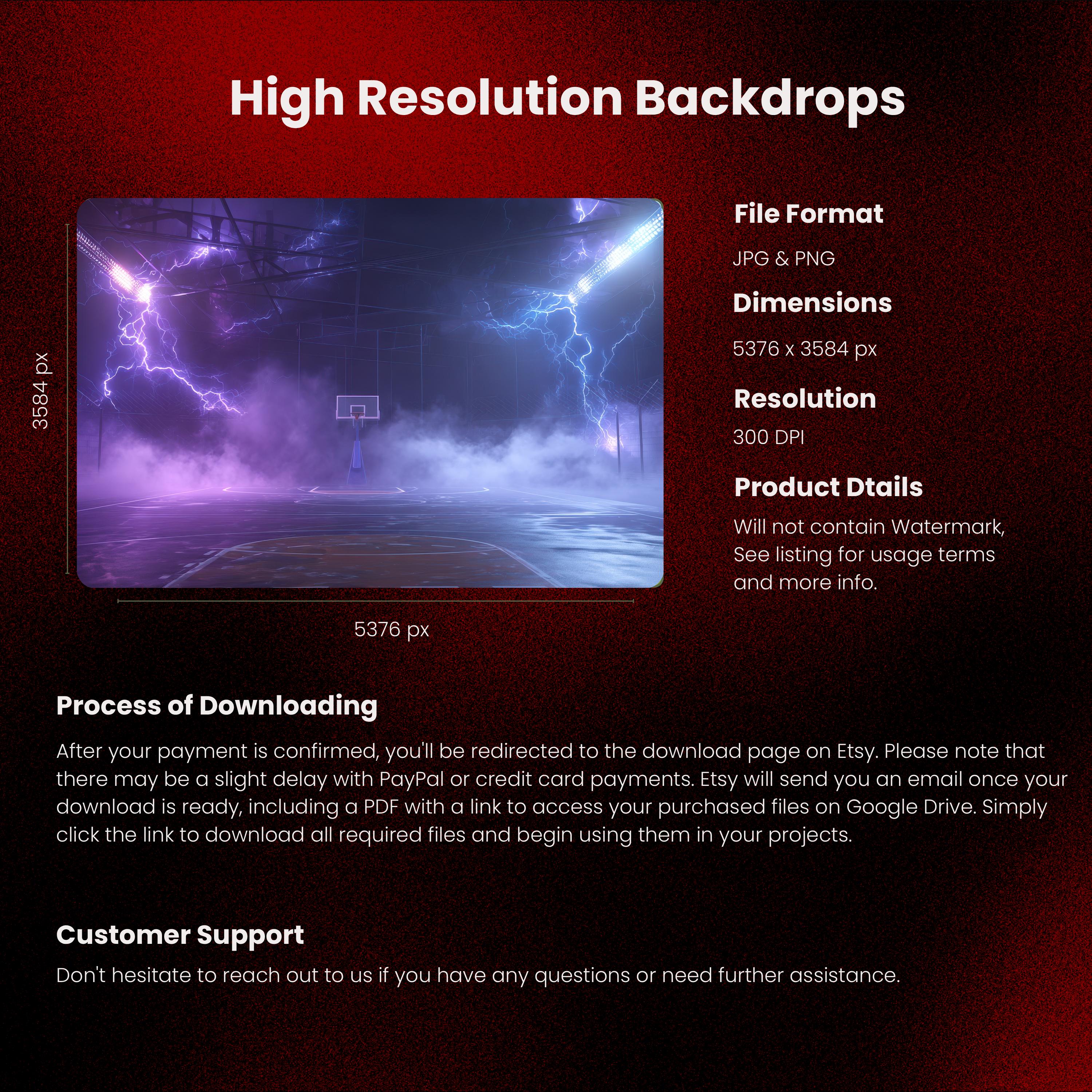 Electric Storm Basketball Backdrop, Lightning Court Background, Purple ...