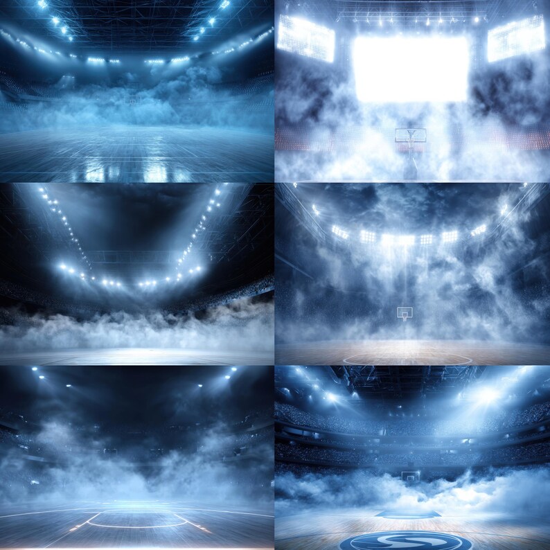 Stadium Lights Basketball Backdrop, Arena Floodlight Background, Pro ...
