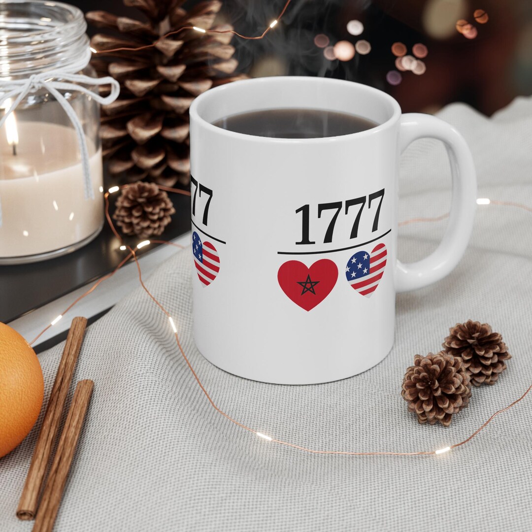 250th Anniversary 1776-2026 | 1777 Morocco USA Mug | Flag Hearts ...