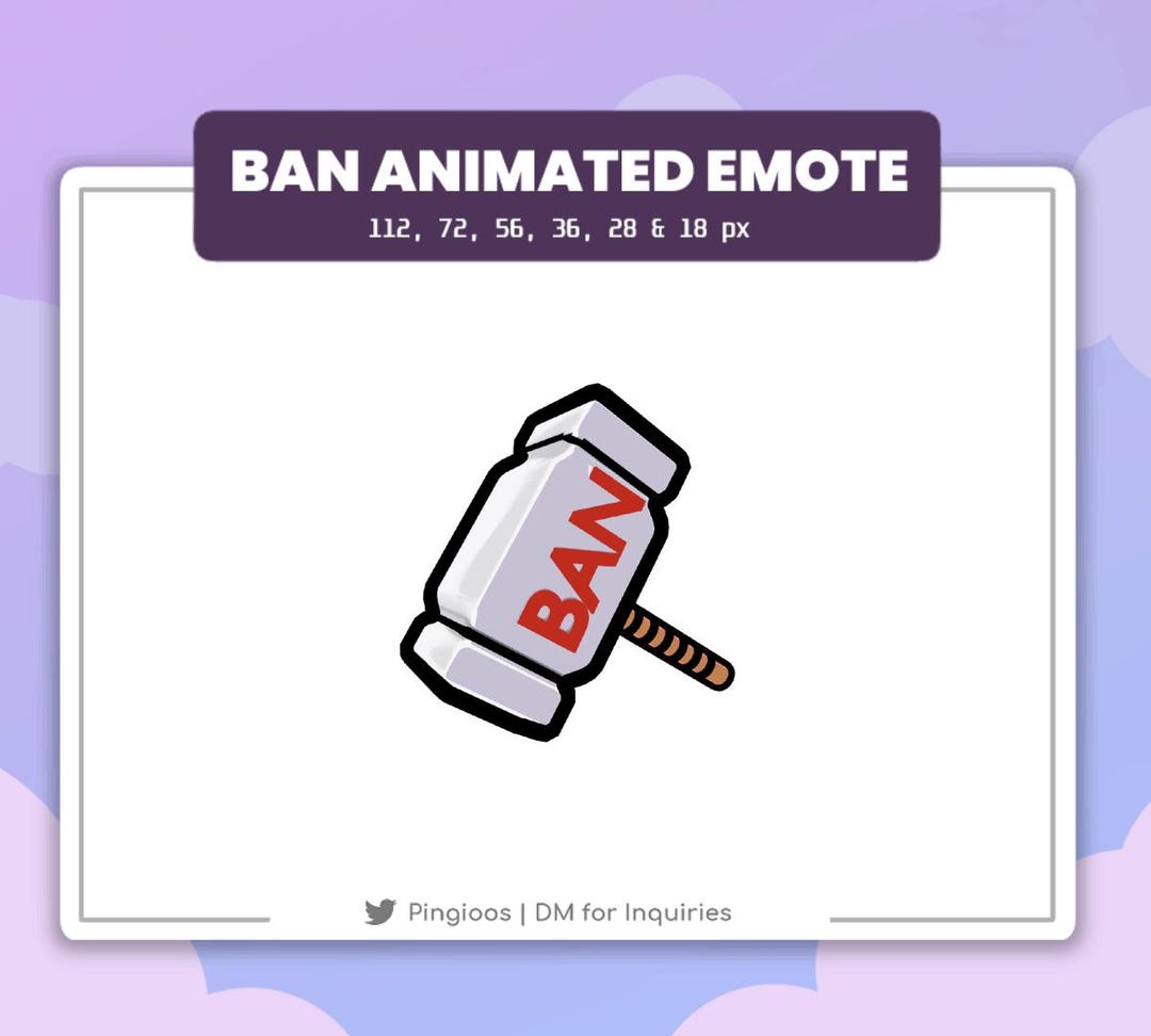 Animated Ban Hammer Emote for Twitch, Discord, Youtube - Etsy