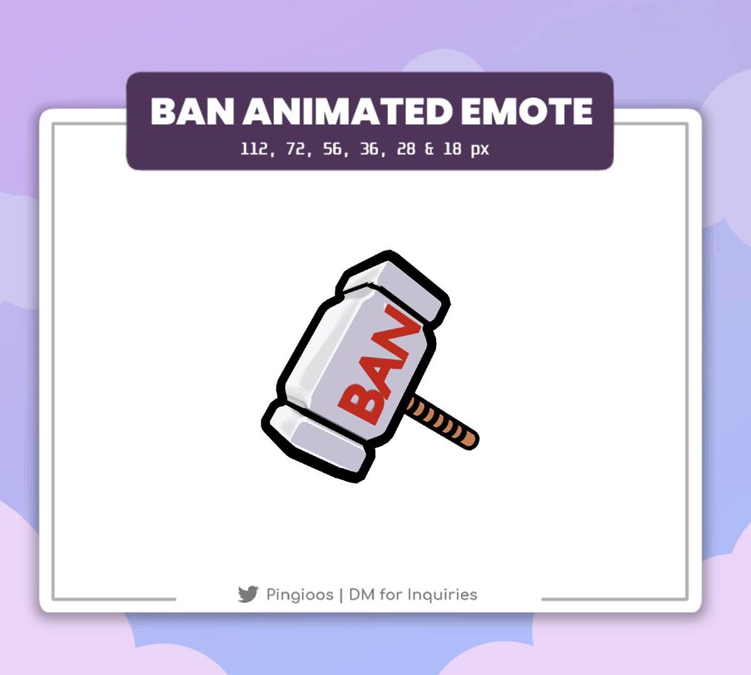 Animated Emote Ban Hammer for Twitch, Facebook, Discord, and Youtube - Etsy