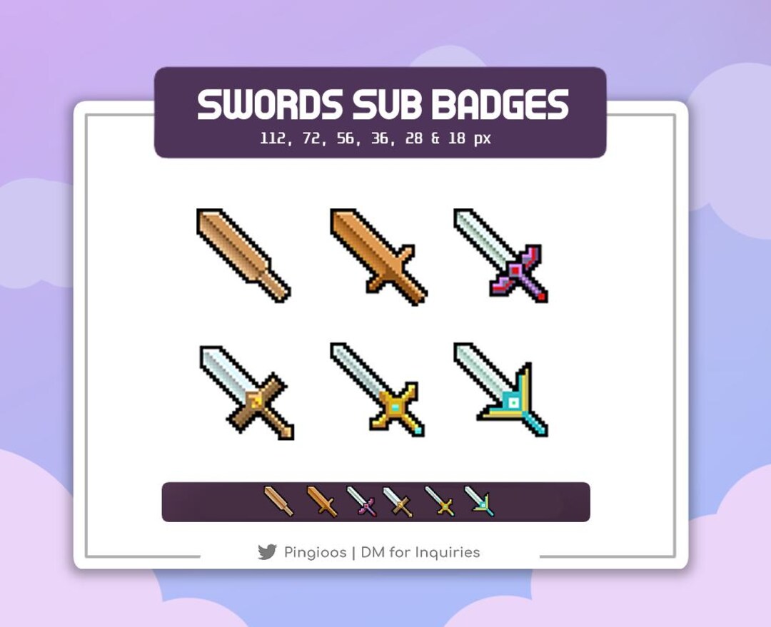 Swords Sub Badges for Twitch, Discord, Facebook, and Youtube - Etsy