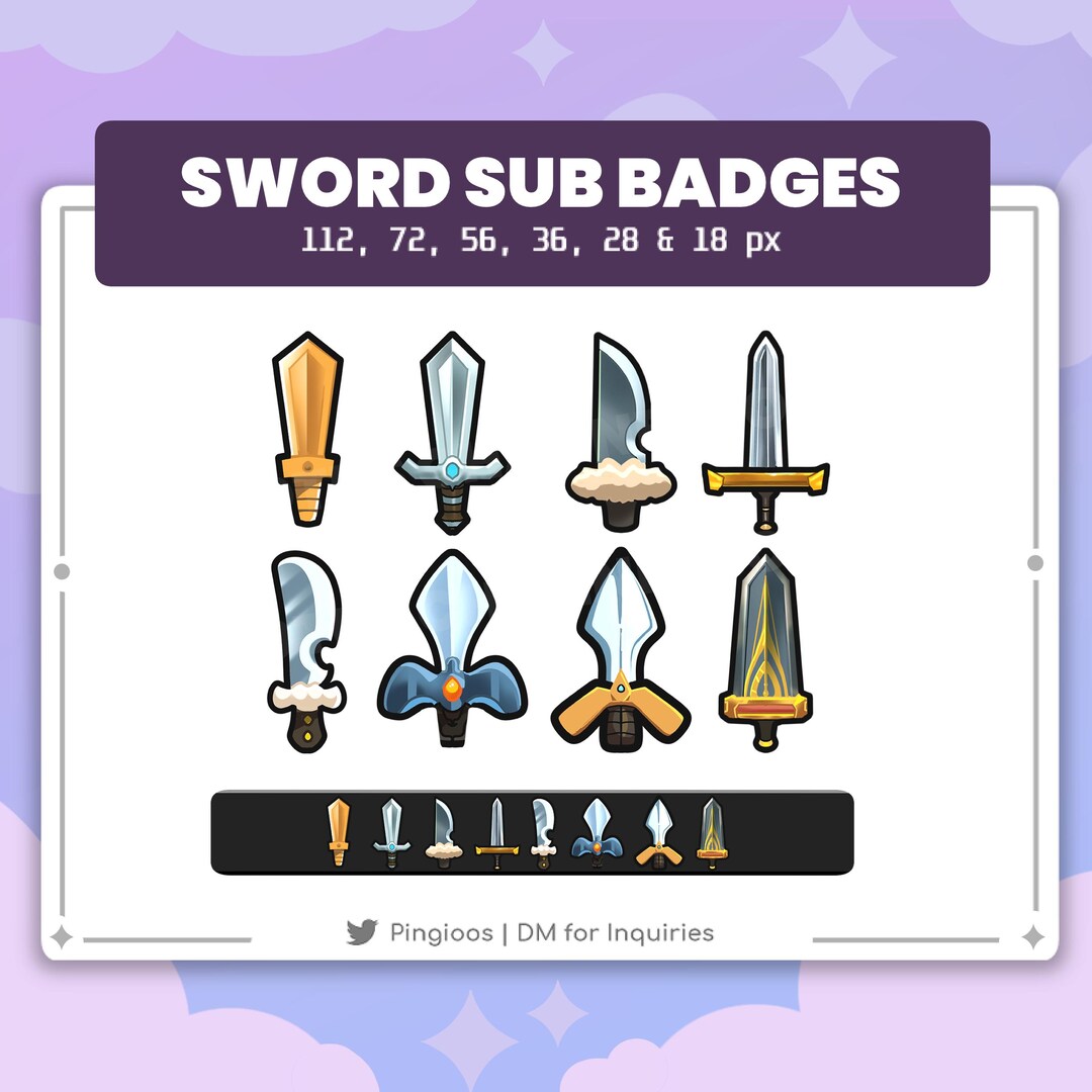 Swords and Blades Sub Badges and Channel Points for Twitch Discord ...