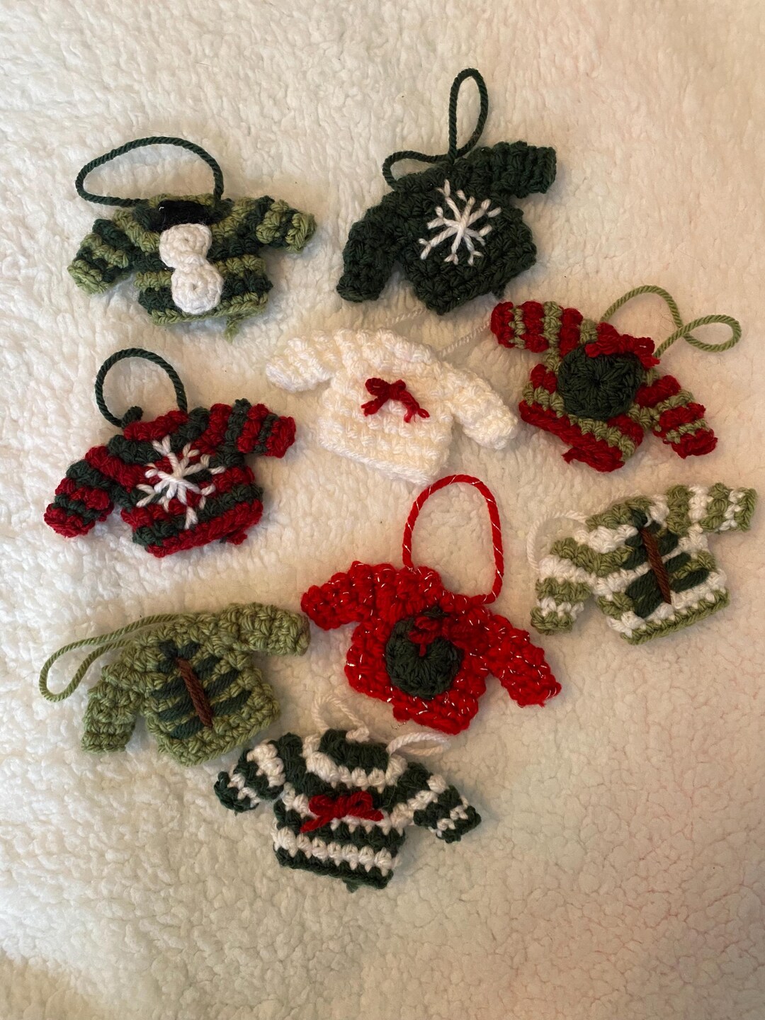 Crochet Christmas Mini Ugly Sweater Ornament - Etsy