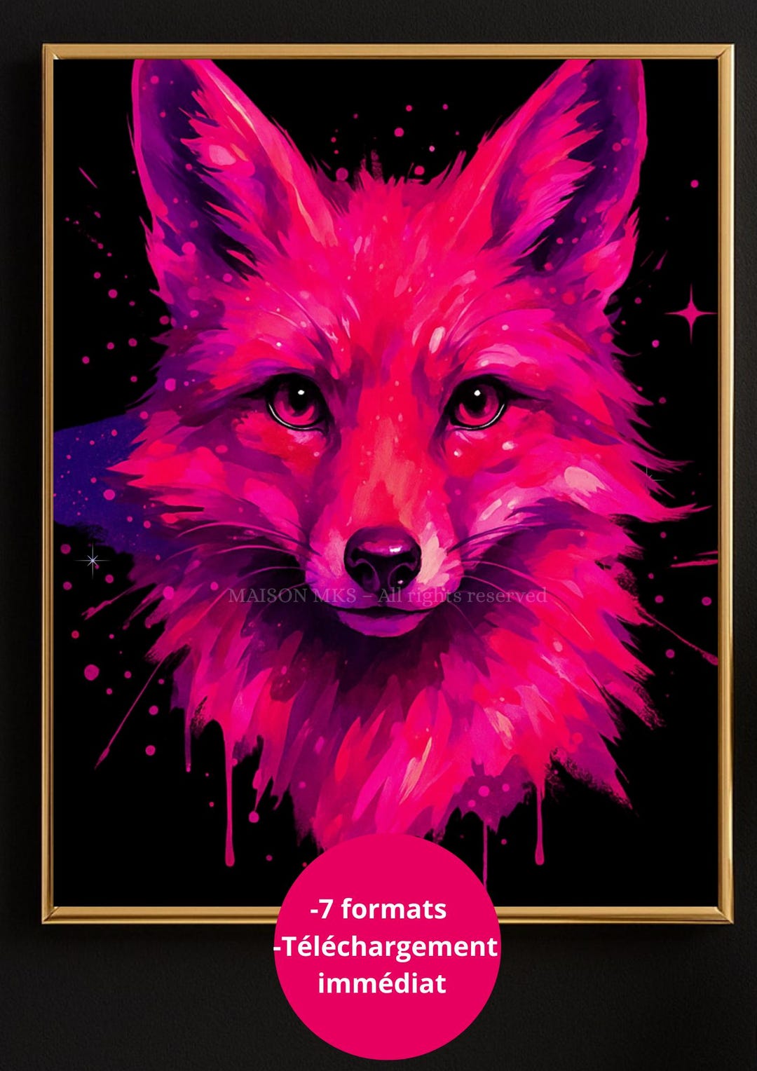 Neon Fox Glow – Pop Art Neon Fox Poster • Downloadable Digital Art • 7 ...