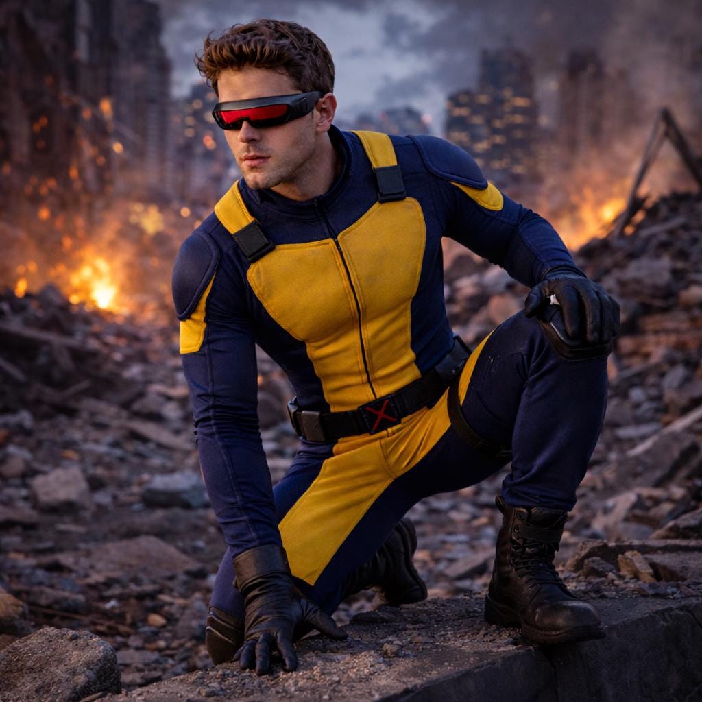 Men’s Yellow and Navy Blue Superhero Jumpsuit | Comic-inspired Bodysuit ...