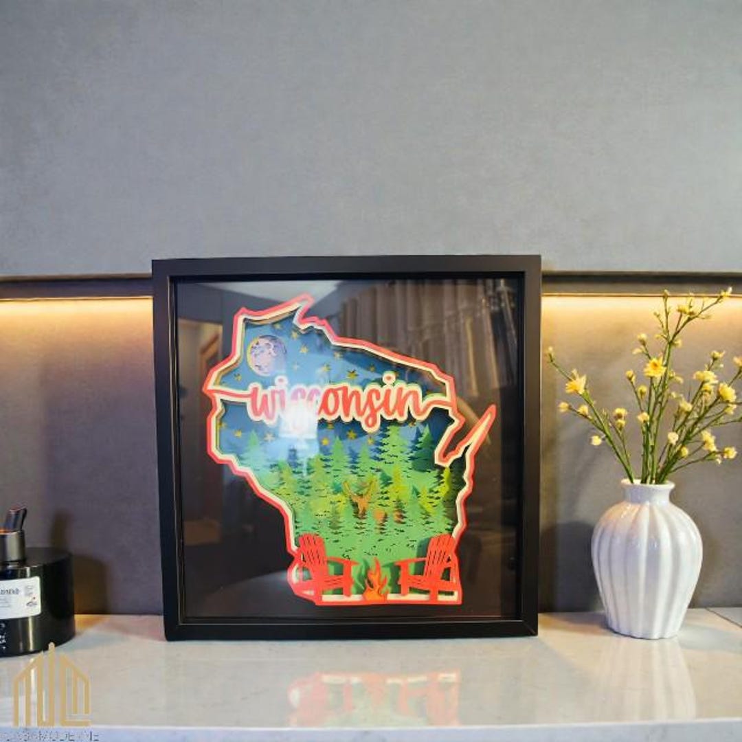 Personalized 3D Shadow Box Art Frame – Custom Name Art Gift, Floral or ...