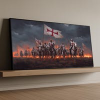 Templar Knights Oath Oil Painting Printable – Medieval Crusader Ritual ...