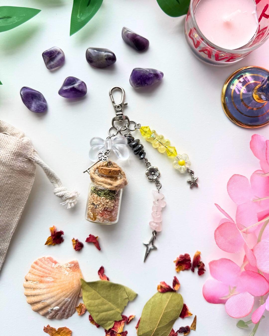 Transformation Spell Jar Keyring Bag Charm | Creativity, Joy, New ...