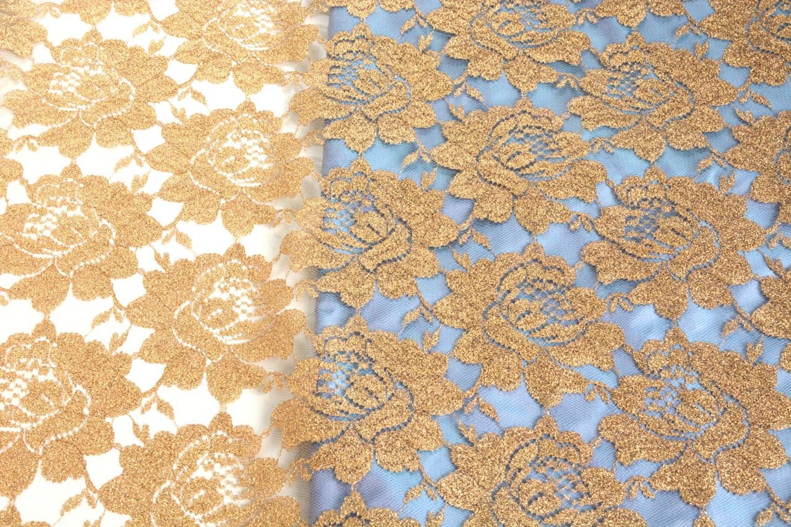 Sparkly Gold Fabric Gold Holiday Fabric Gold Wedding Table - Etsy