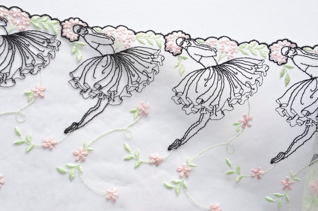 Lace Trim, Ballet Dance Wear, DIY Bra Lace, Pink Embroidered Trim ...