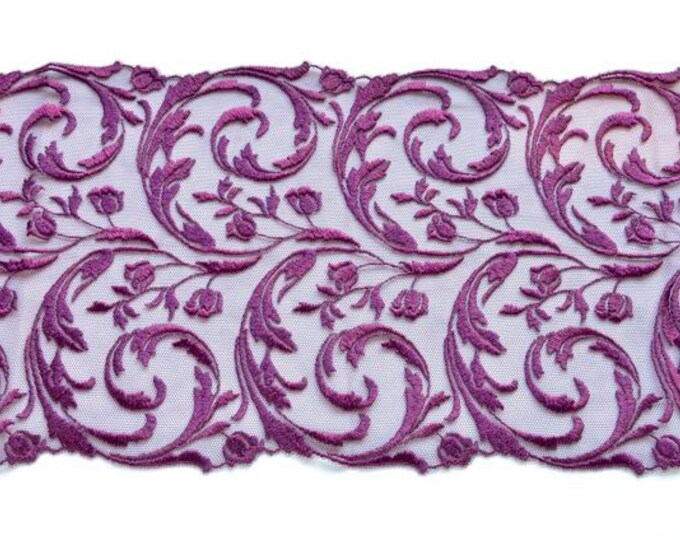 Purple Scrolls Lace Trim, Double Edged Purple Trim, Tablerunner ...