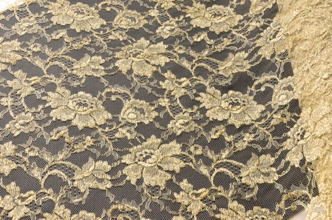 Metalic Gold Lace Fabric, Gold Fabric, Renaissance Style Gold Lace ...