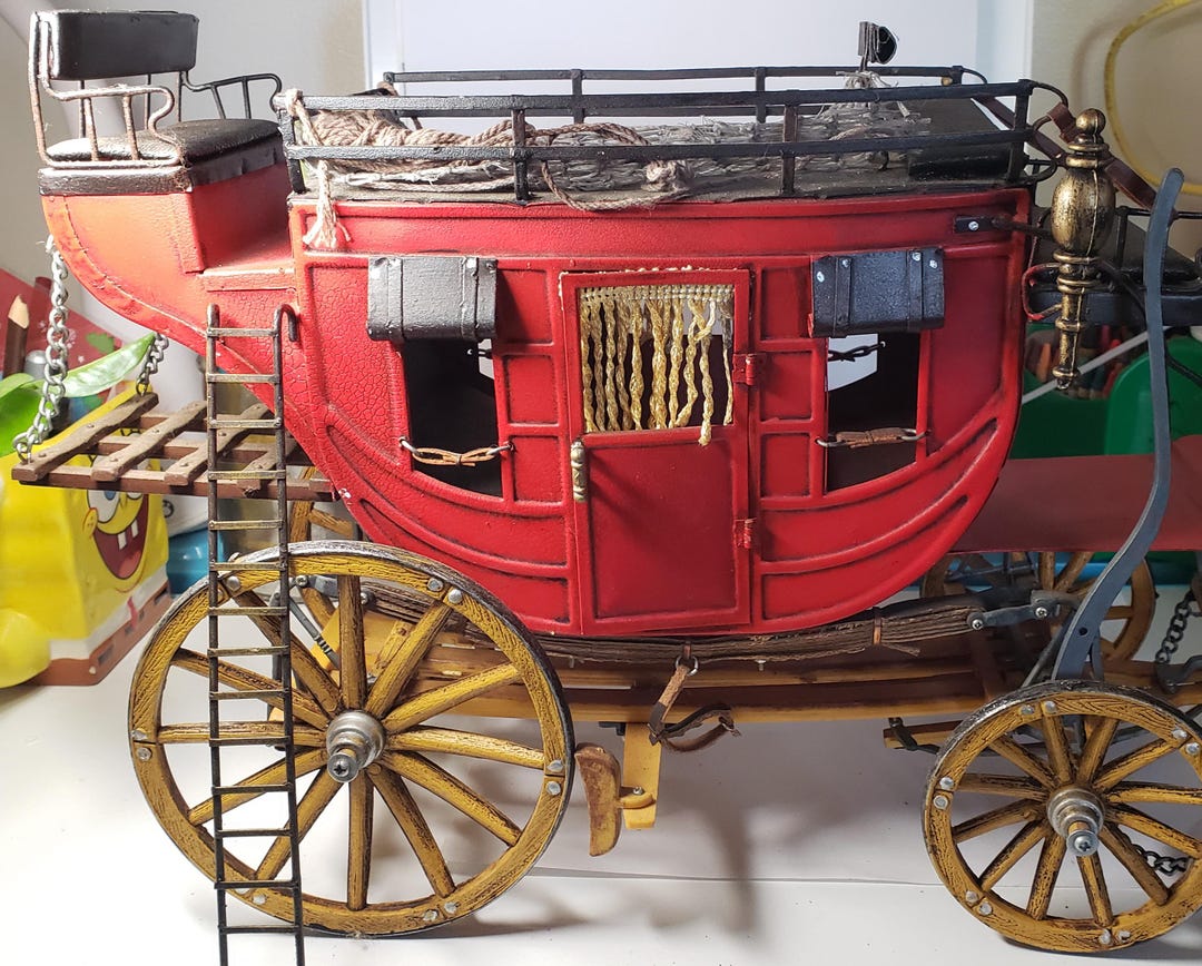 HANDMADE STAGECOACH Jayland 1/12 Scale Miniature Tin Metal Replica of ...