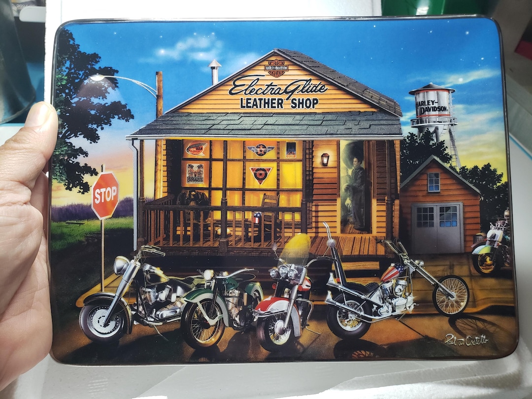 The Franklin Mint Harley Davidson Electra Glide Leather Shop ...