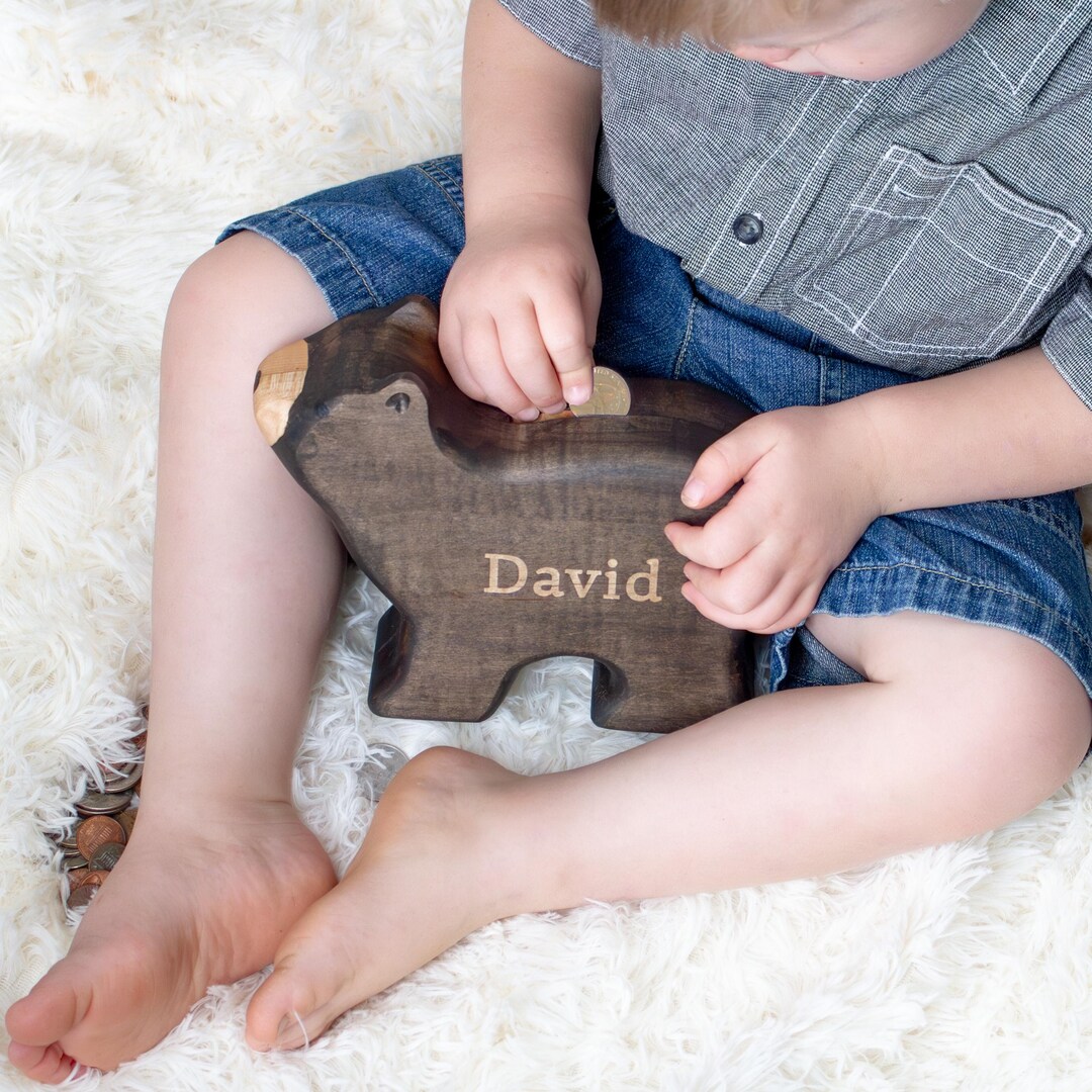 Personalized Child Money Box, Kids Custom Piggy Bank Box, Toddler Money ...