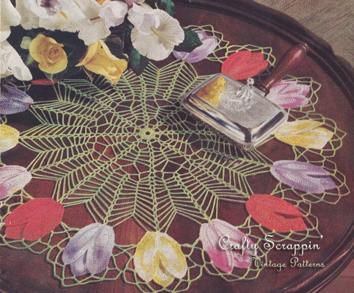 1950's Vintage Tulip Doily PATTERN - Etsy