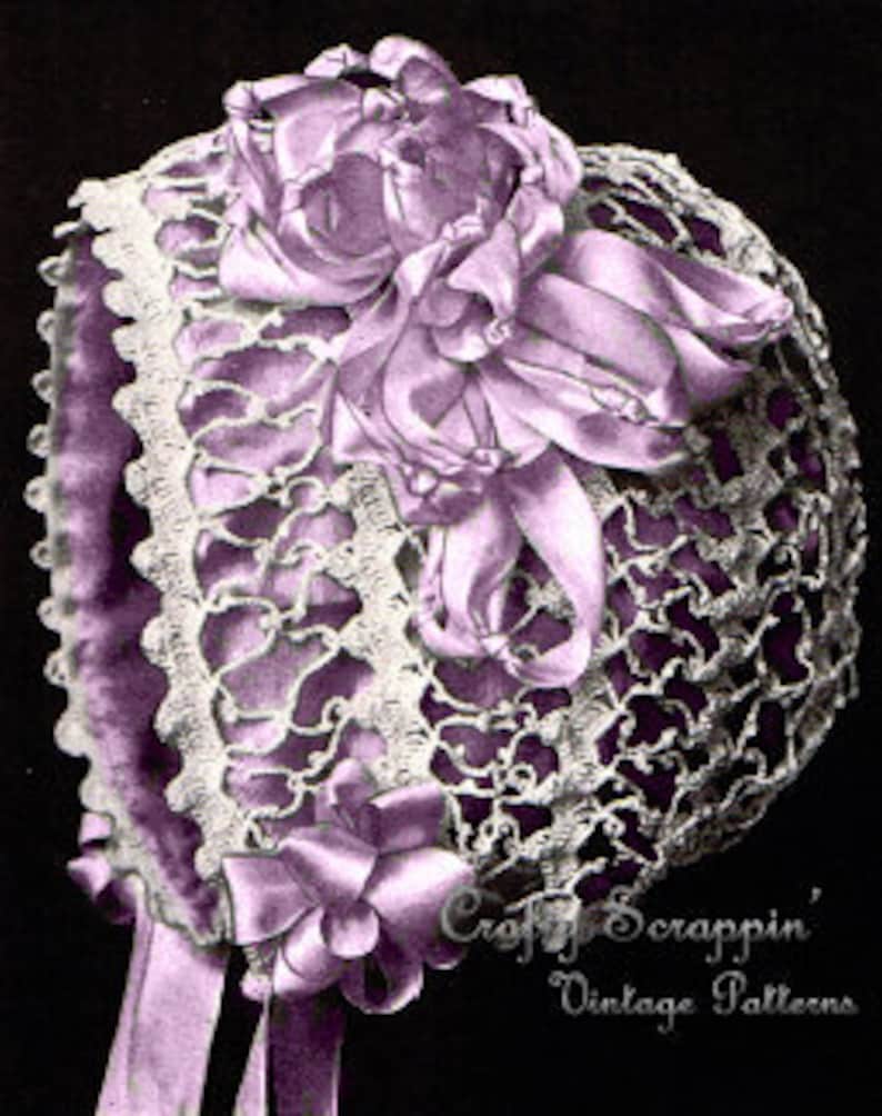 1917 Lacy Vintage Crochet Baby's Bonnet PATTERN - Etsy