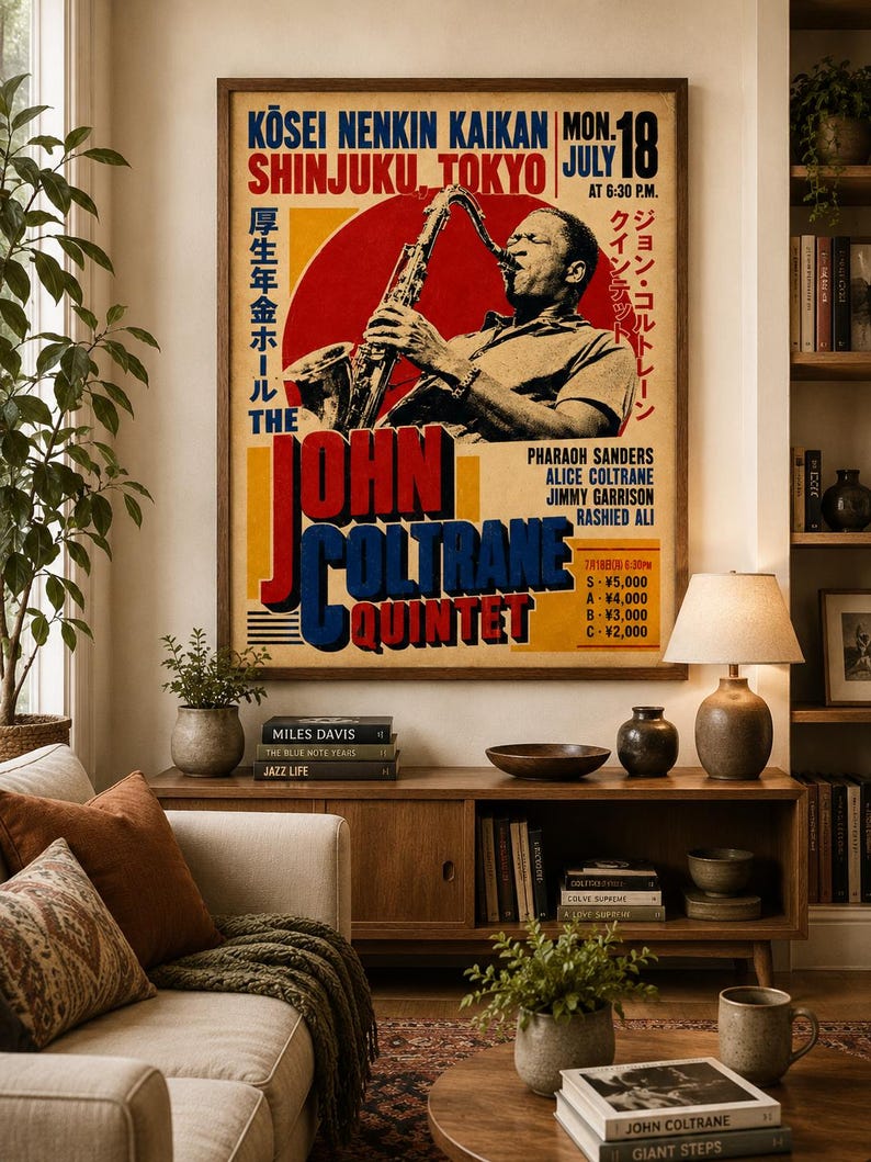 John Coltrane Quintet 1966 Tokyo Japan Concert Poster Vintage Jazz ...