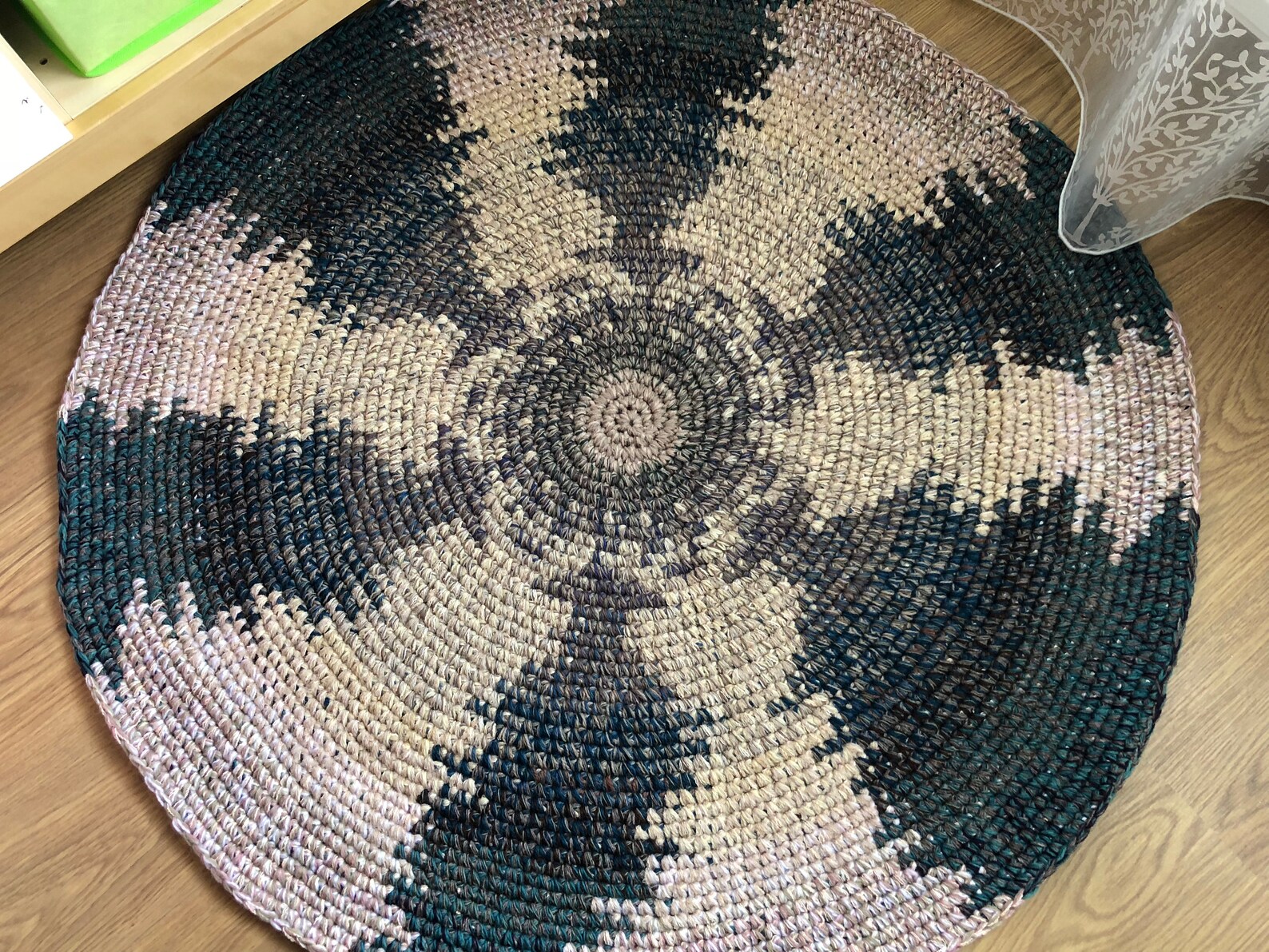 Unique Hand Made Wool Rug Measures 40'' in Diameter | Etsy