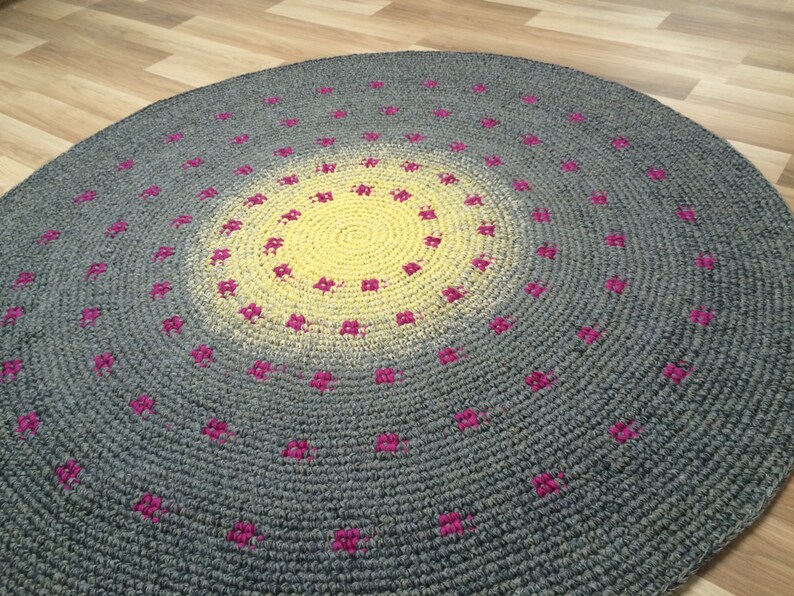 Cute Spotted Round Rug 50'' in Diameter Hand - Etsy