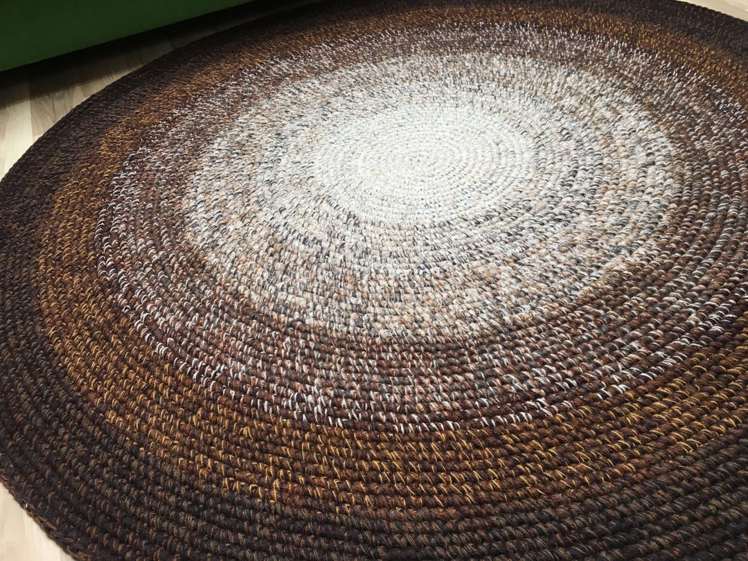 Beautiful Brown Crochet Round Rug, 50 Inches in Diameter - Etsy