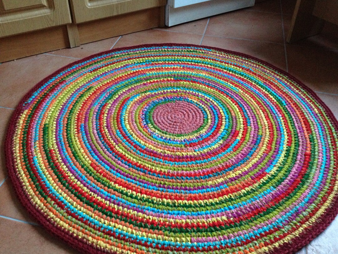 Fun Colorful Crochet Round Rug MADE TO ORDER - Etsy
