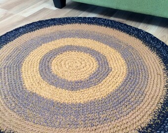 Hand Crochet multicolor Rug with expressive patterns 40 or