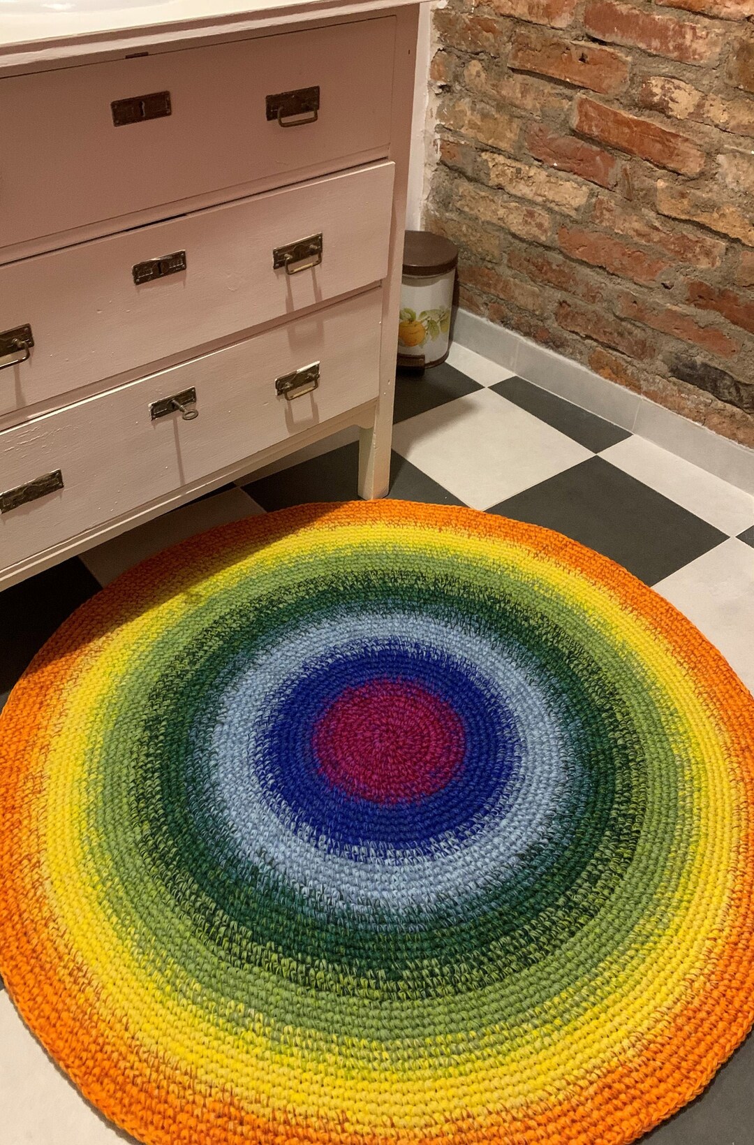 Cute Hand Crochet Rug, Measures 40 Inches in Diameter - Etsy