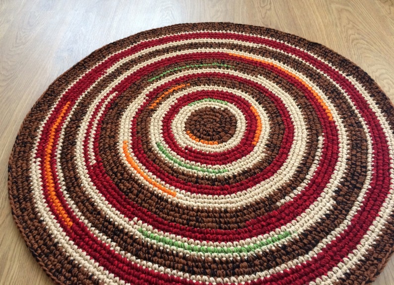 Cute Hand Crochet Rug Measures 34 Inches in Diameter Ready | Etsy