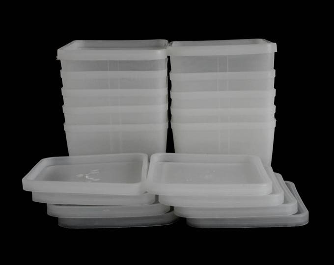 Square Plastic Freezer Containers & Lids Vintage 1970s Kitchen Pint ...