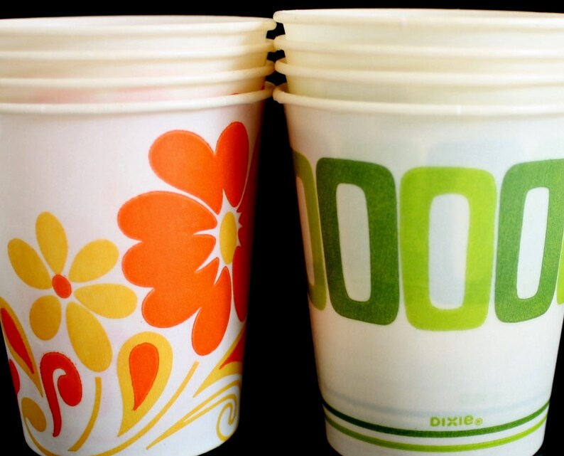 5 Oz Dixie Cups Small 1970s Kitchen / Bathroom Vintage Disposable Paper ...