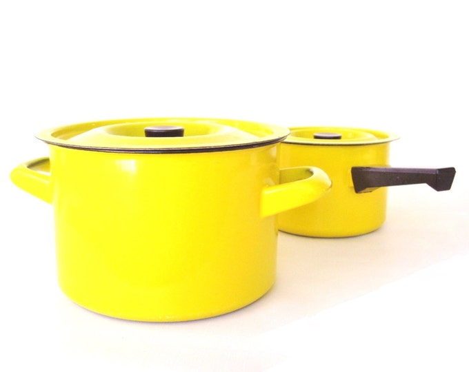 Finel Enamel Cast Iron Dutch Oven Kaj Franck Finland Yellow 3 Qt / 1.5 ...