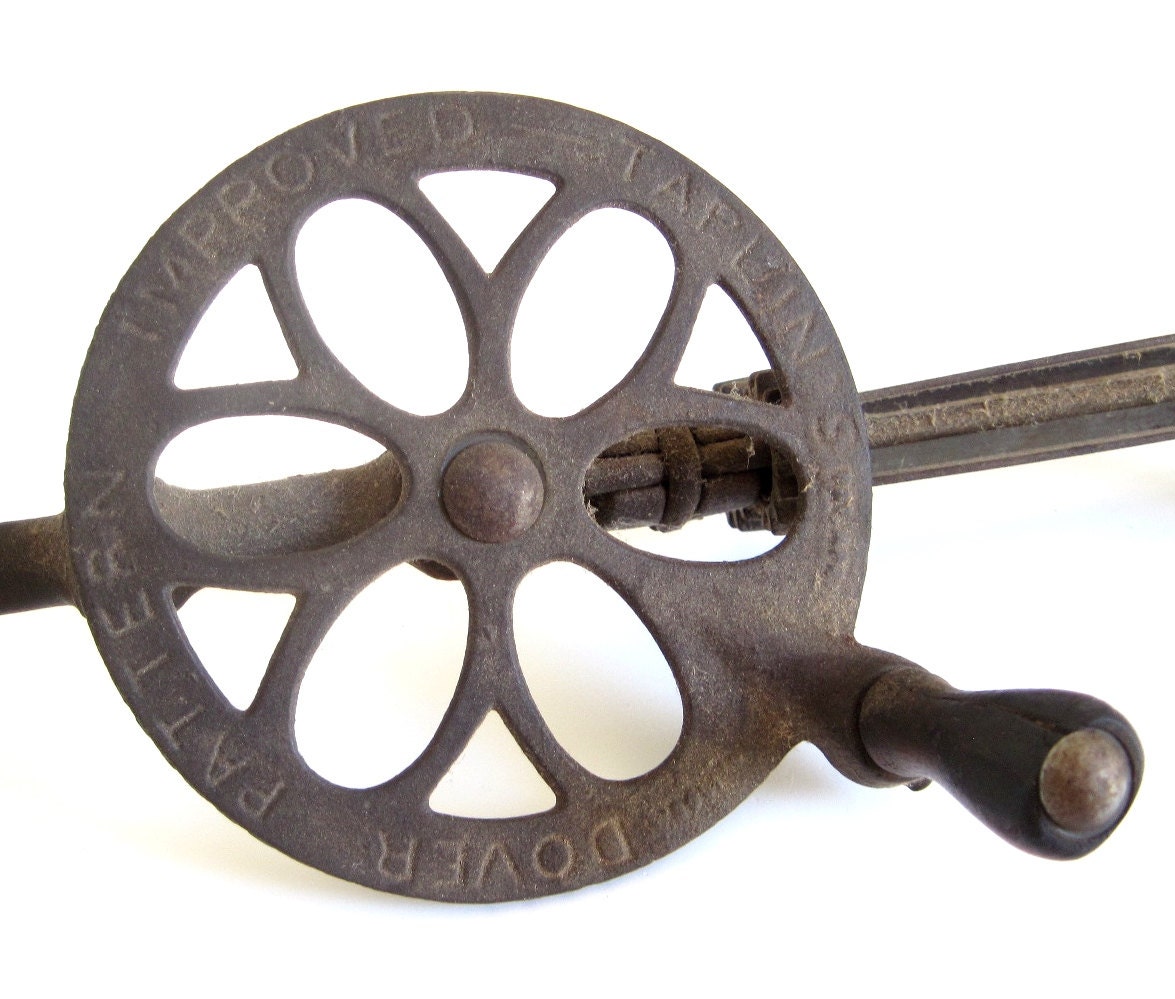 Hand Crank Mixer Egg Beater Taplin's Dover Pattern Improved Cast Iron ...