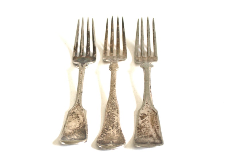 Antique Flatware Fiddle Pattern Dinner Forks Food - Etsy