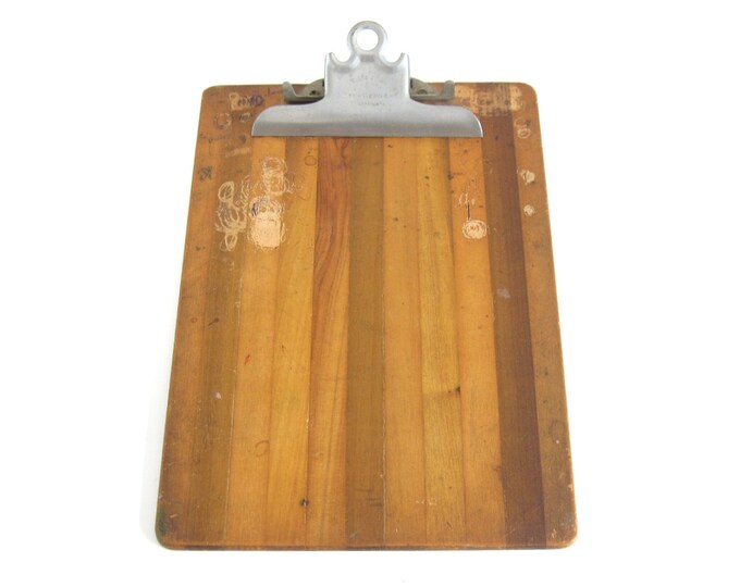 Antique Wooden Clipboard Globe Wernicke Old Wood Clip Board Office ...
